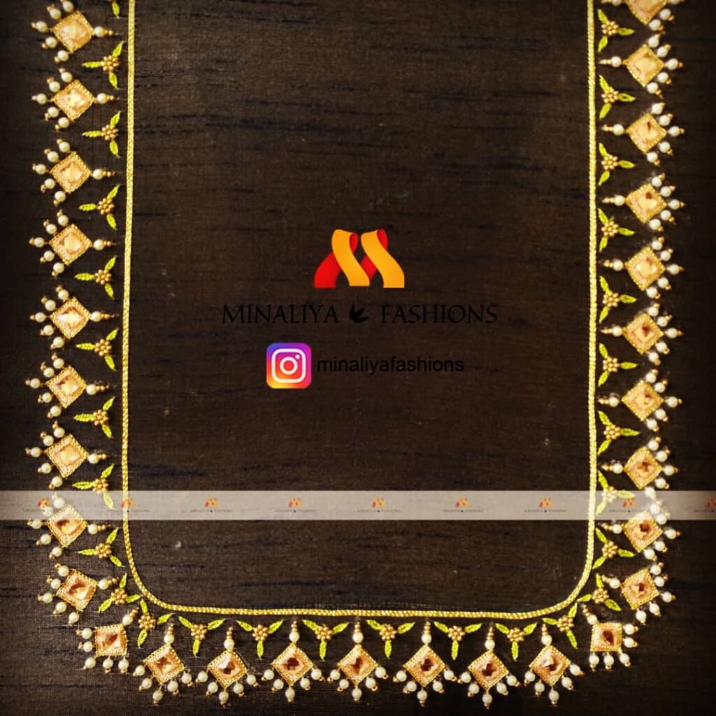 Aari Embroidery Design - Minaliya Fashions